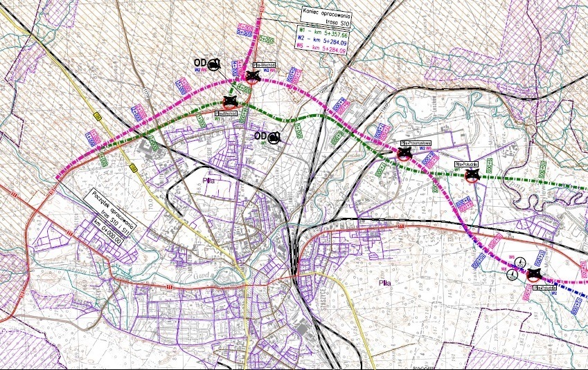 Prawdopodobny przebieg obwodnicy Piły i Ujścia - UM Piła